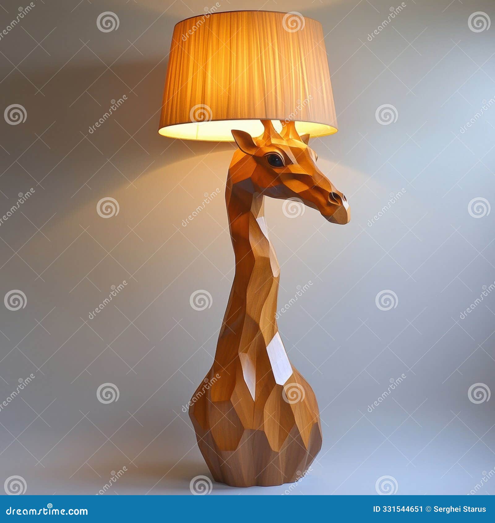 A Lamp Made of a Giraffe with the Shade on it, AI Stock Illustration ...