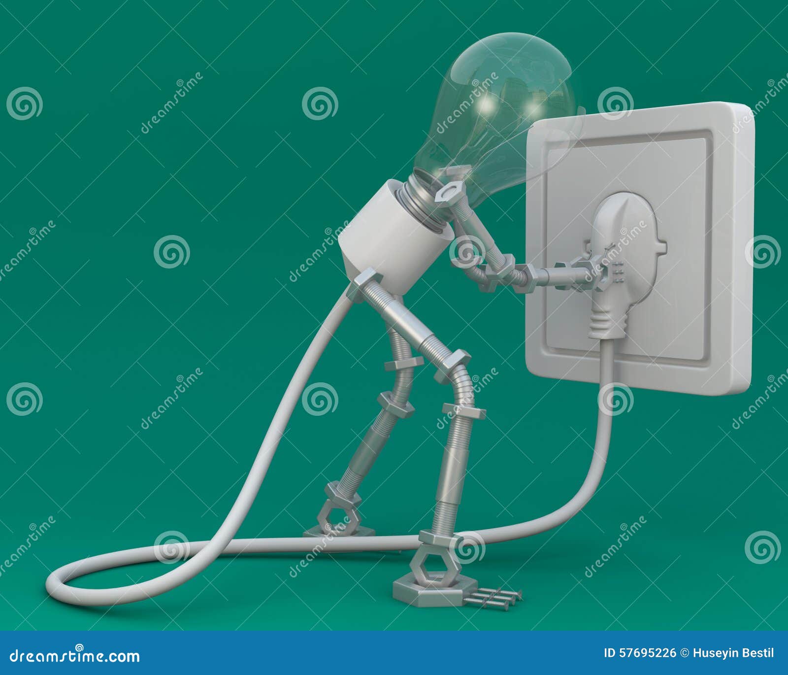 Bulb man,idea,thinking stock illustration. Illustration of idea - 57695226