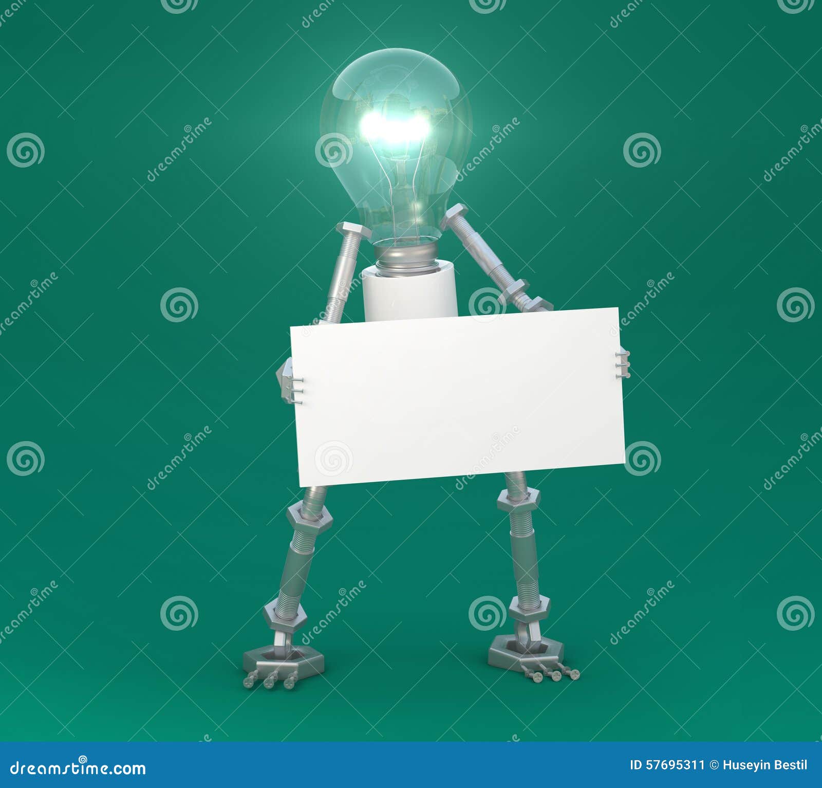Bulb Man,idea,thinking,signboard,placard Stock Illustration ...