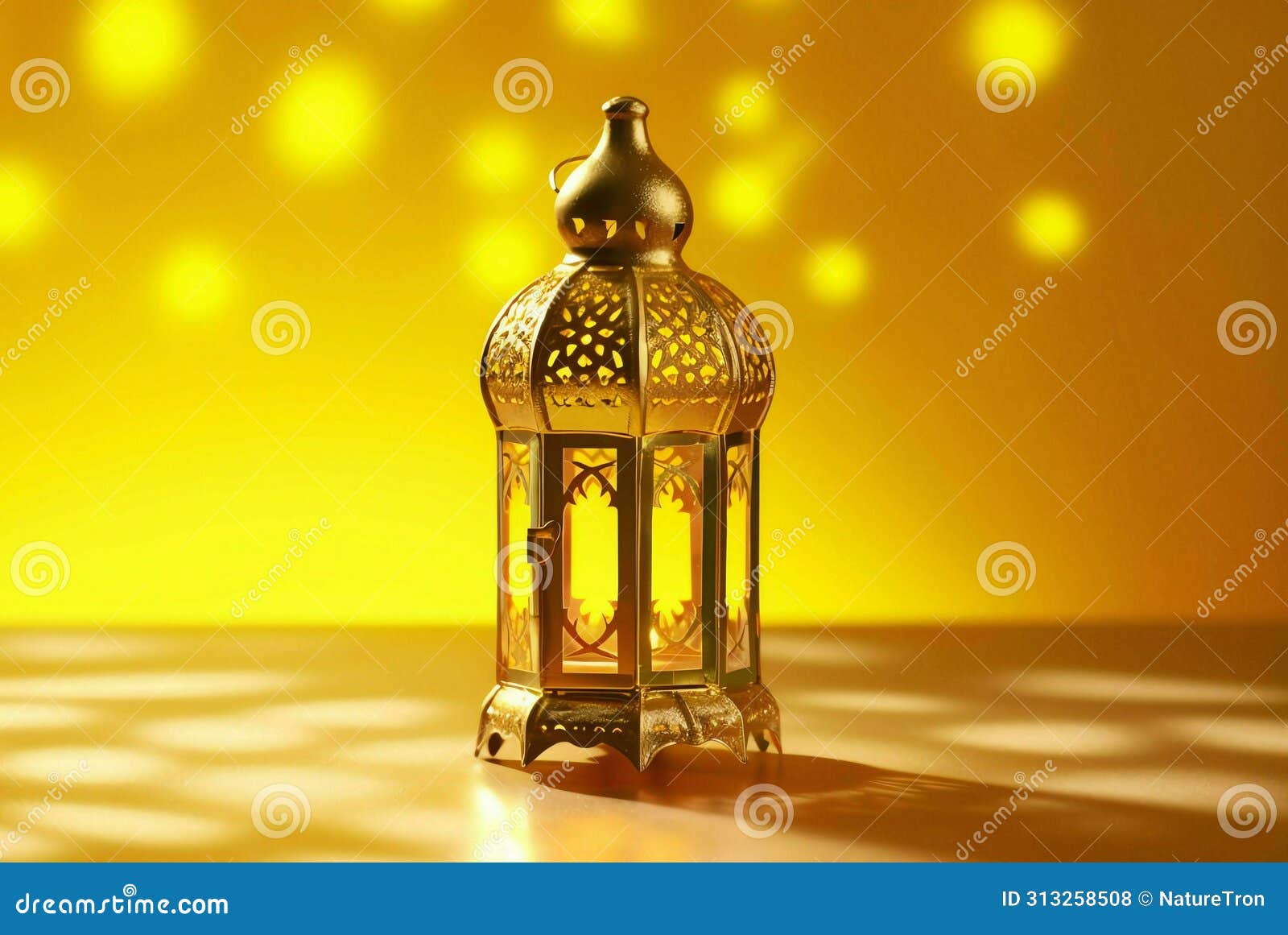 Lamp in the Mosque Lamp on the Wall Golden Lamp Stock Illustration ...