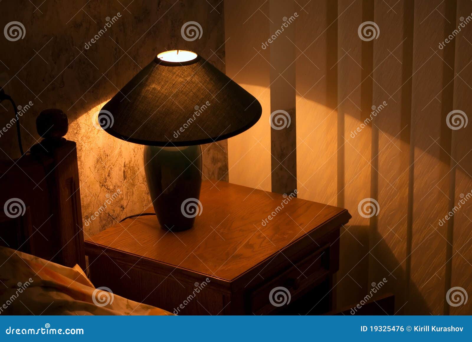Lamp on a night stand stock photo. Image of light, nightstand - 19325476
