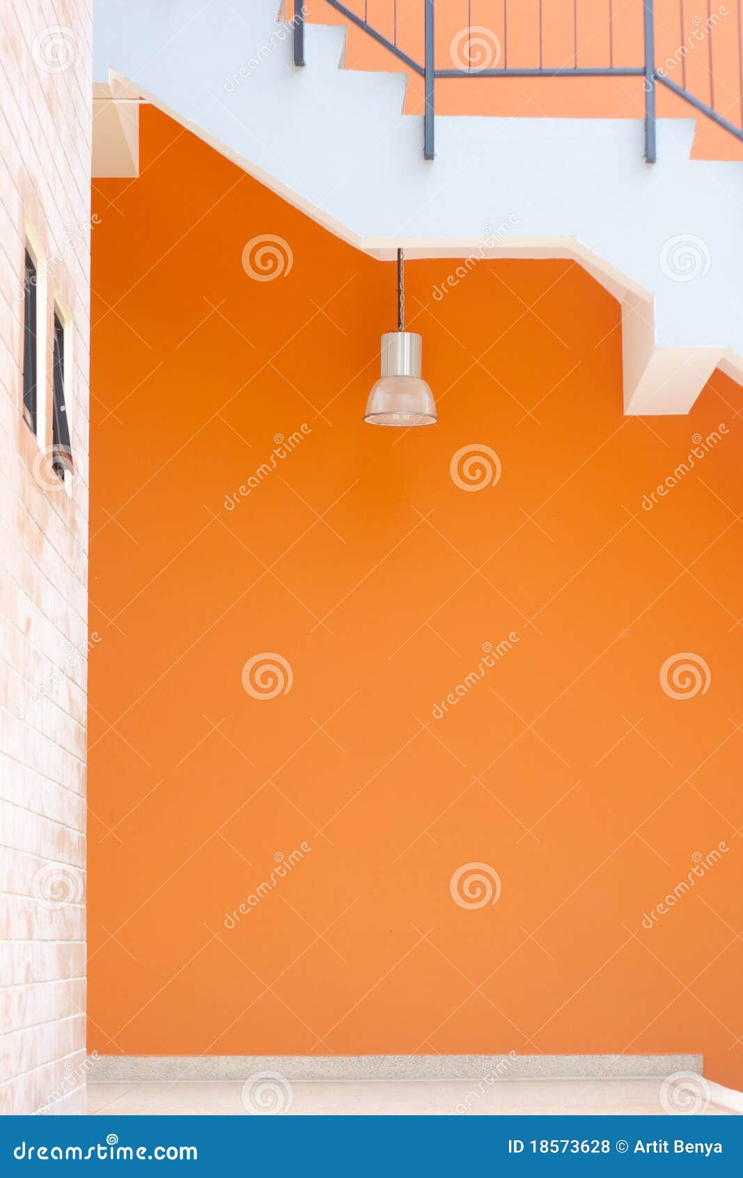 Lamp & orange wall stock photo. Image of glass, decoration - 18573628