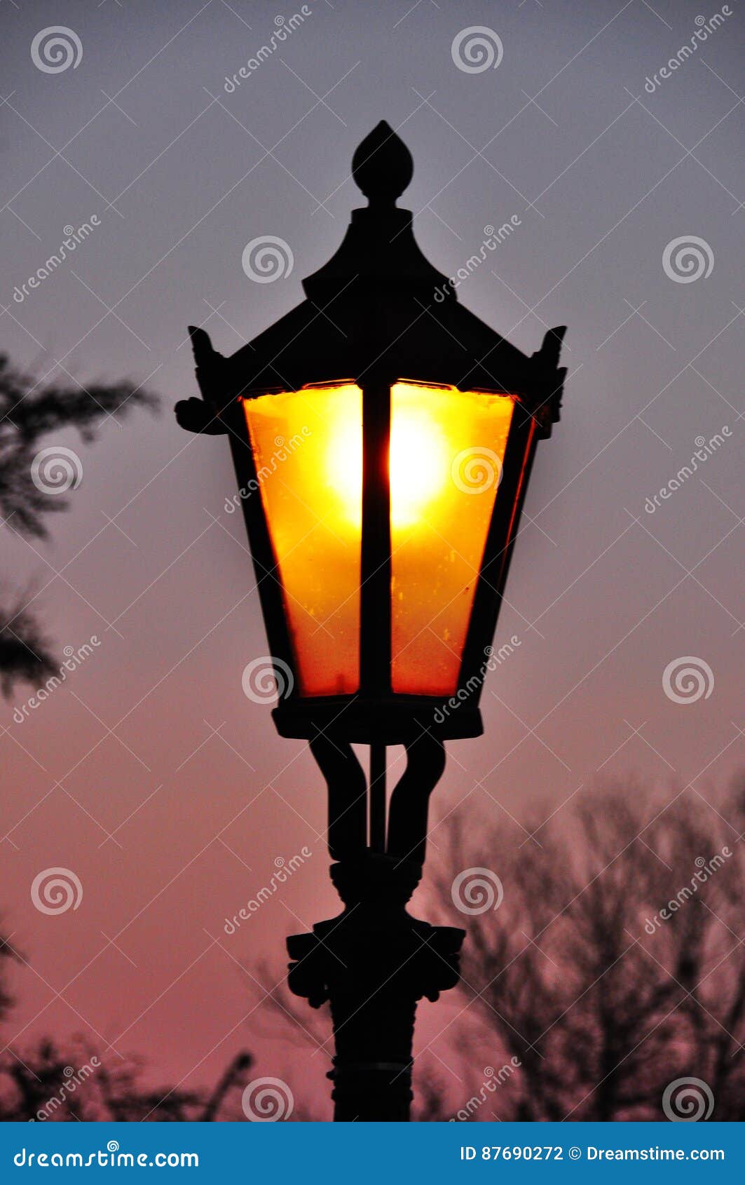 Lamp stock photo. Image of street, fire, night, ordinary - 87690272