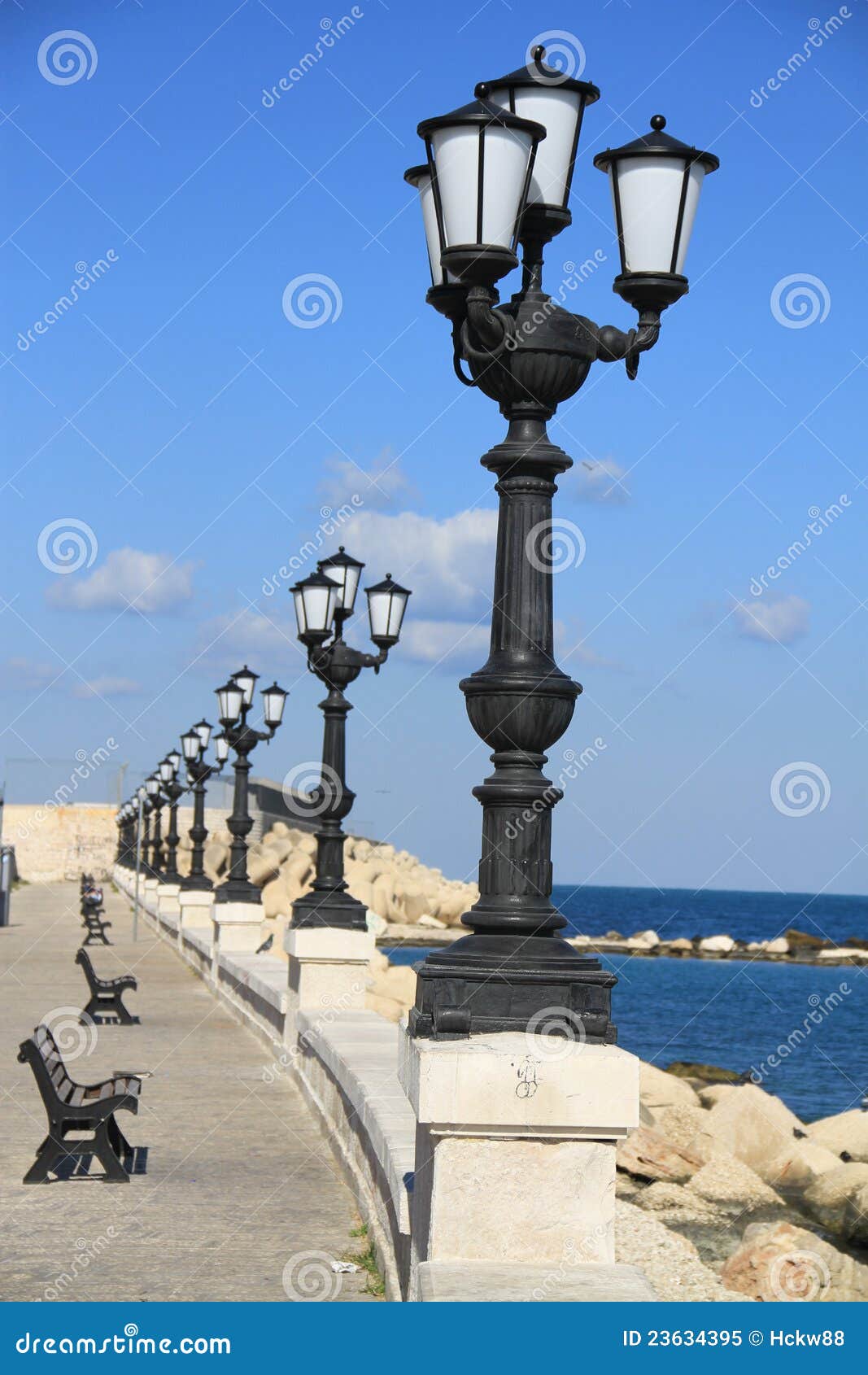 Lamp Post stock image. Image of bench, bari, lamp, post - 23634395