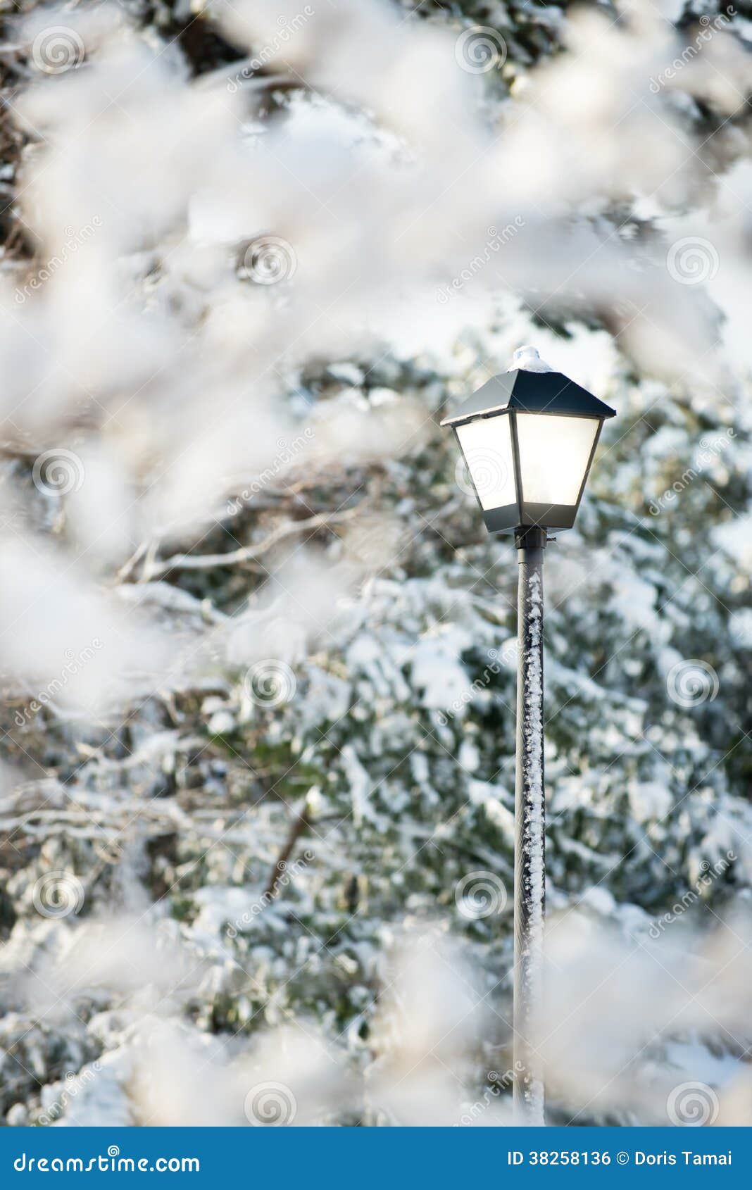 Lamp Post stock photo. Image of pole, snow, lamppost - 38258136