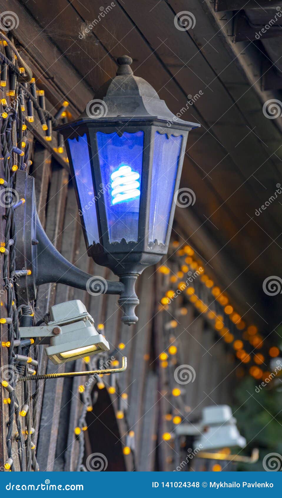 Lamp Post Against a Beautiful Sky at Dusk, Close Up Stock Photo - Image ...