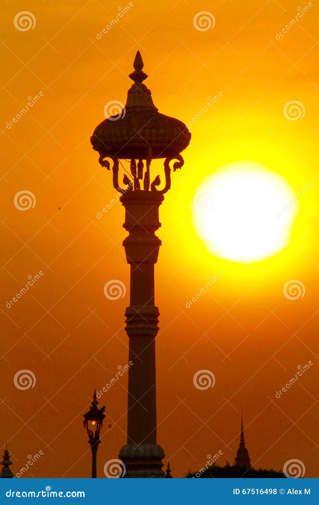 Lamp Post with Background Sunset Stock Photo - Image of twilight ...