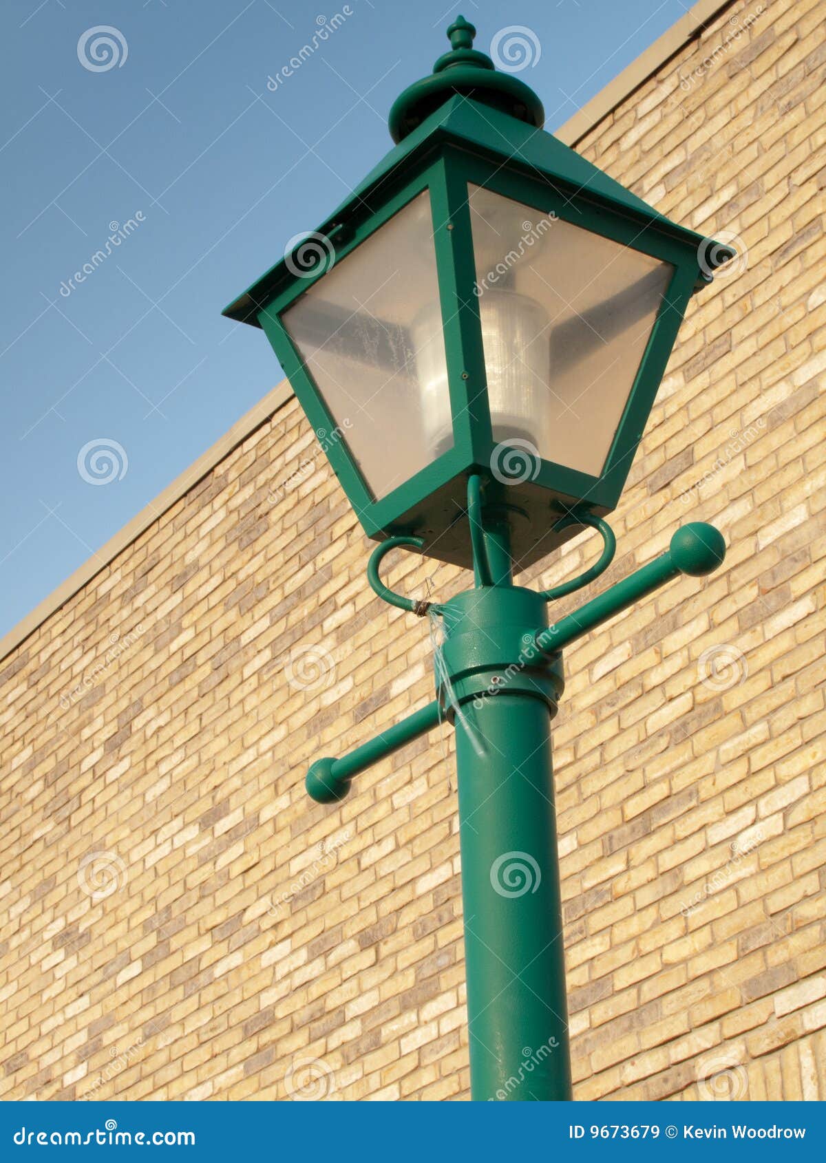 Lamp Post on brick stock image. Image of painted, brick - 9673679