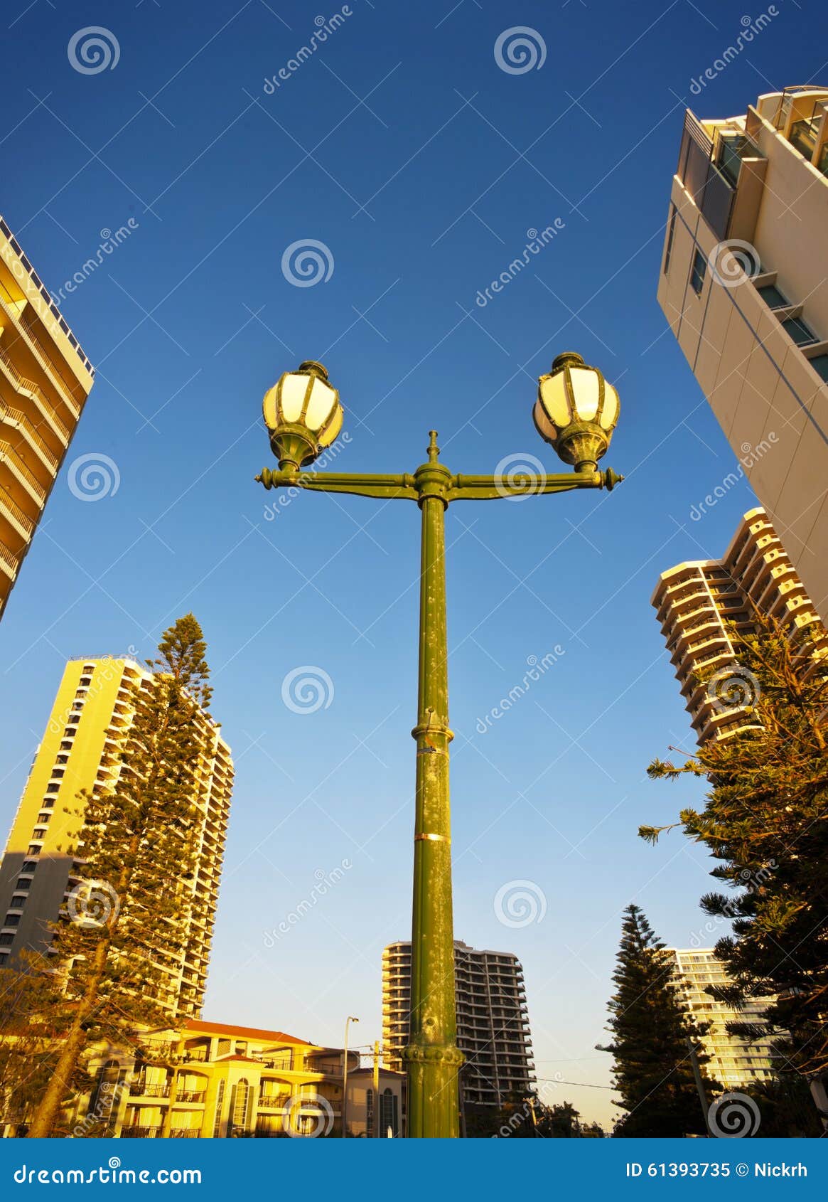 Lamp post in a City stock image. Image of cityscape, bulb - 61393735