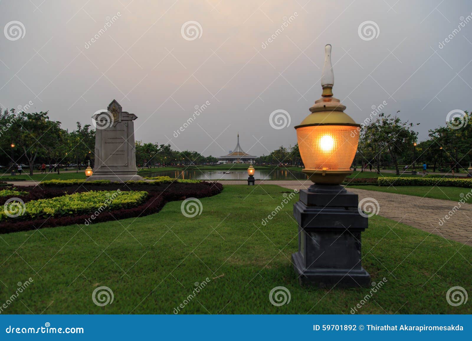 Lamp post in the evening stock photo. Image of light - 59701892