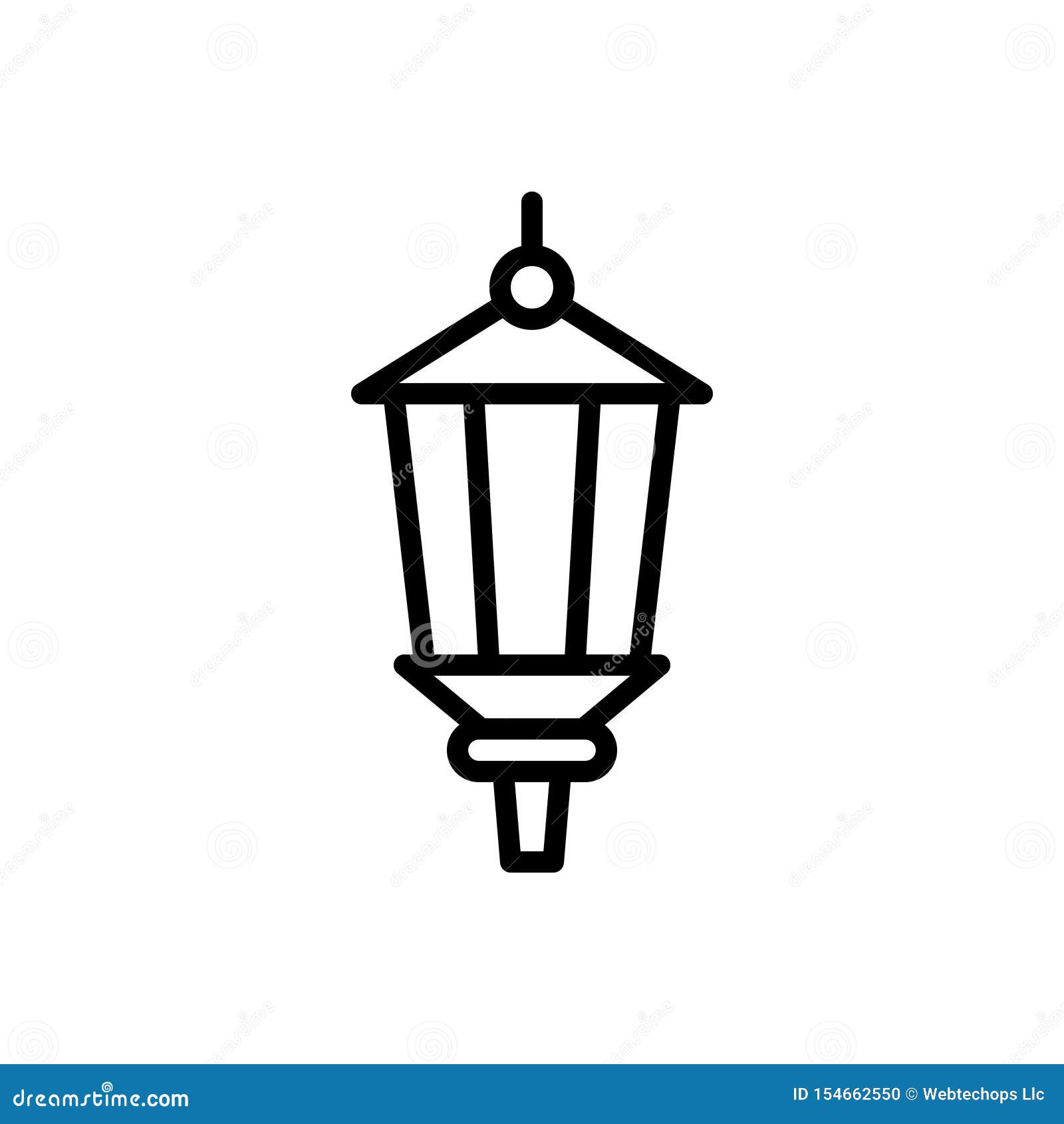 Black Line Icon for Lamp Post, Ancient and Antique Stock Illustration ...