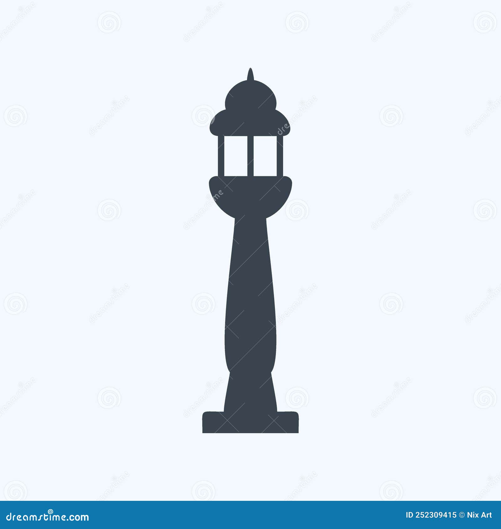 Lamp Post Icon in Trendy Glyph Style Isolated on Soft Blue Background ...