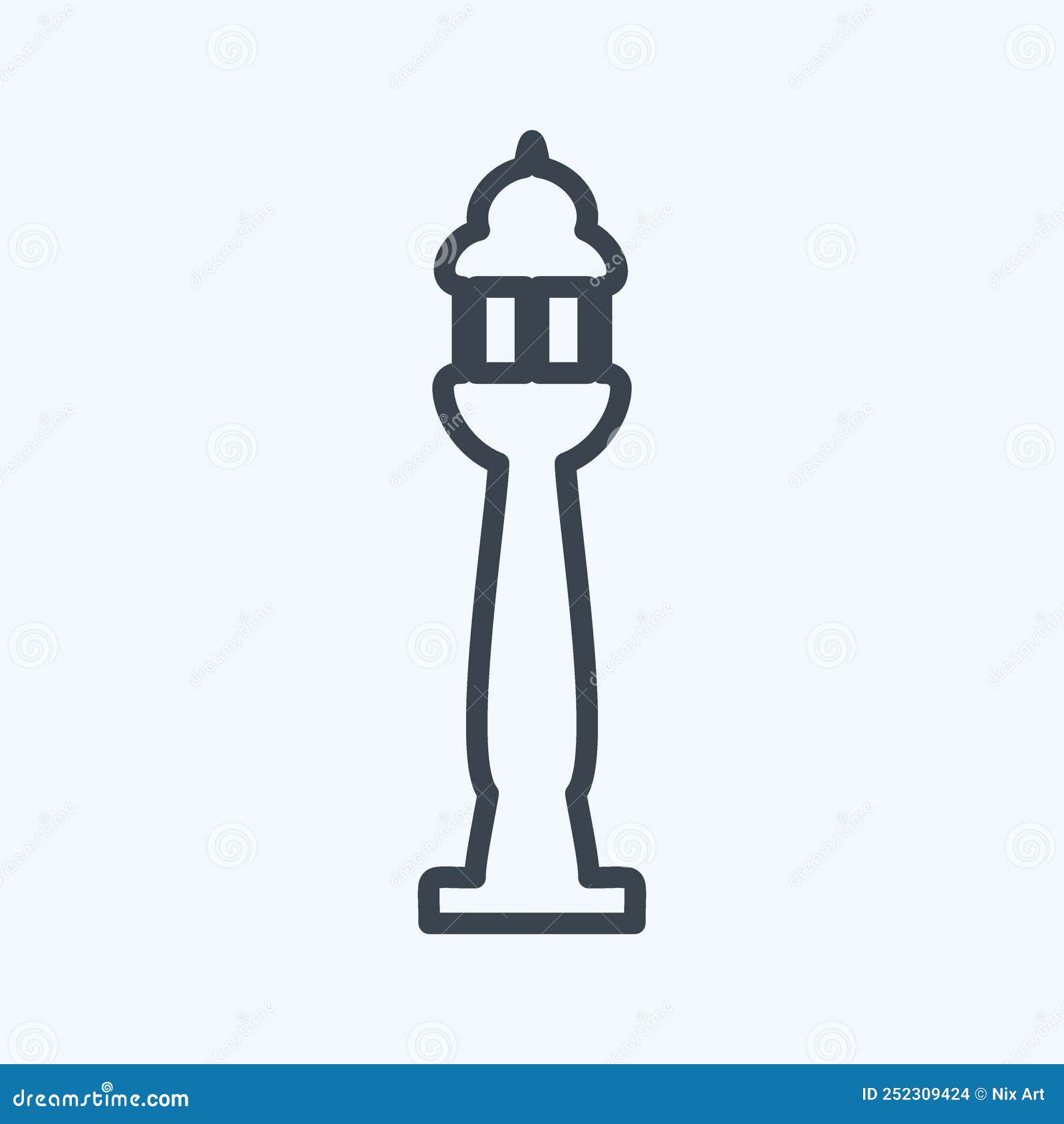 Lamp Post Icon in Trendy Line Style Isolated on Soft Blue Background ...