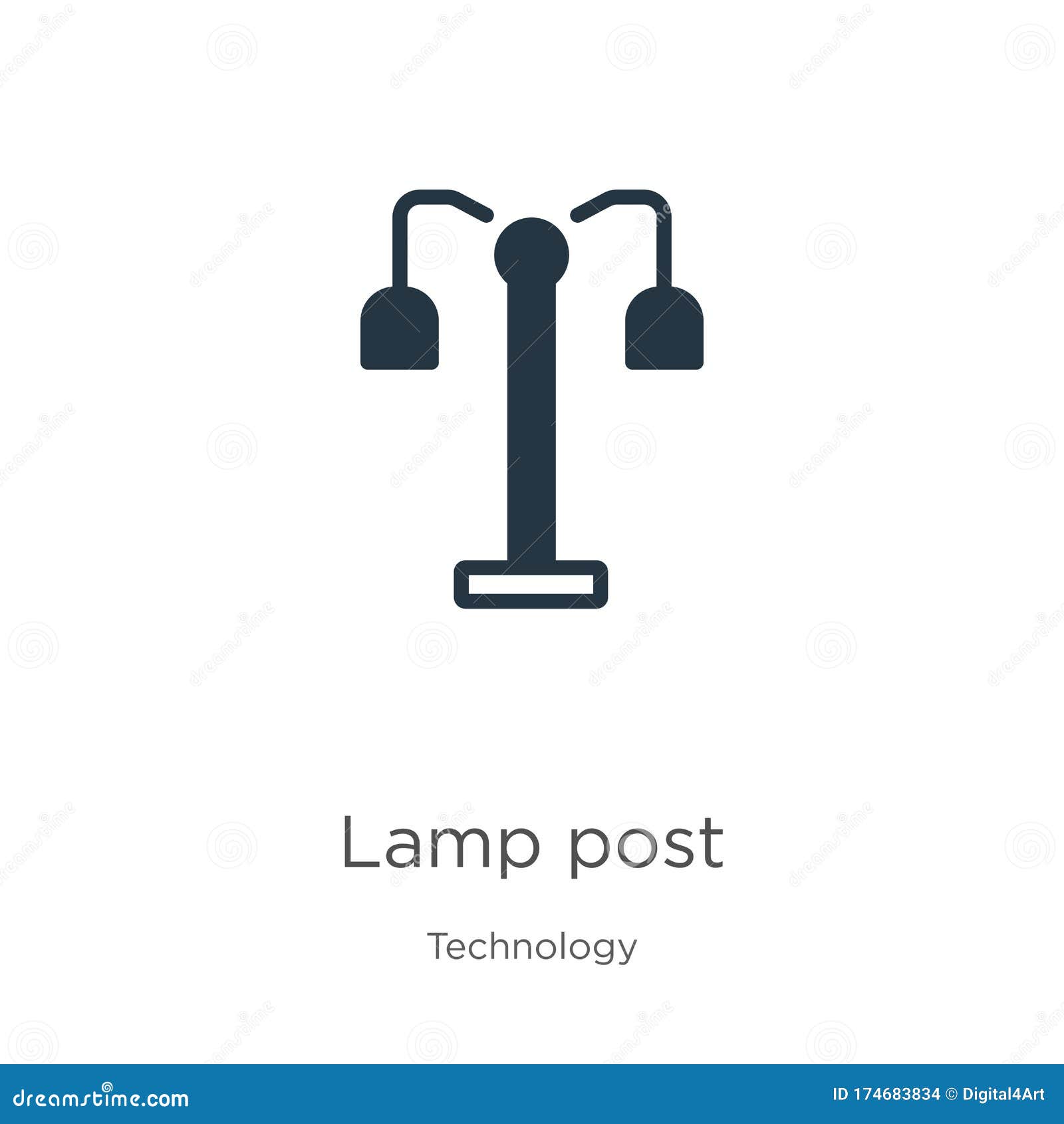 Lamp Post Icon Vector. Trendy Flat Lamp Post Icon from Technology ...