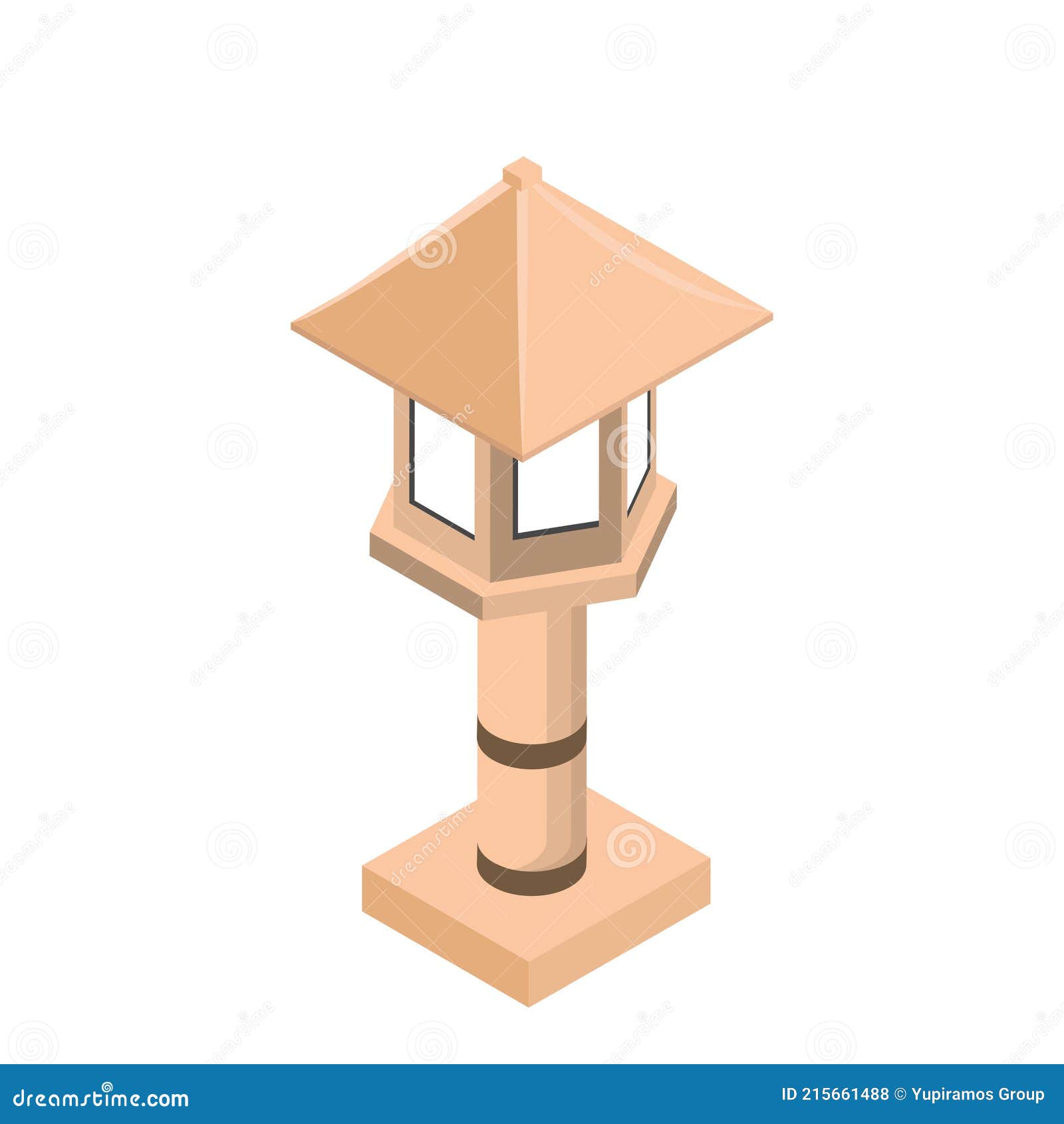 Lamp post isometric stock vector. Illustration of view - 215661488