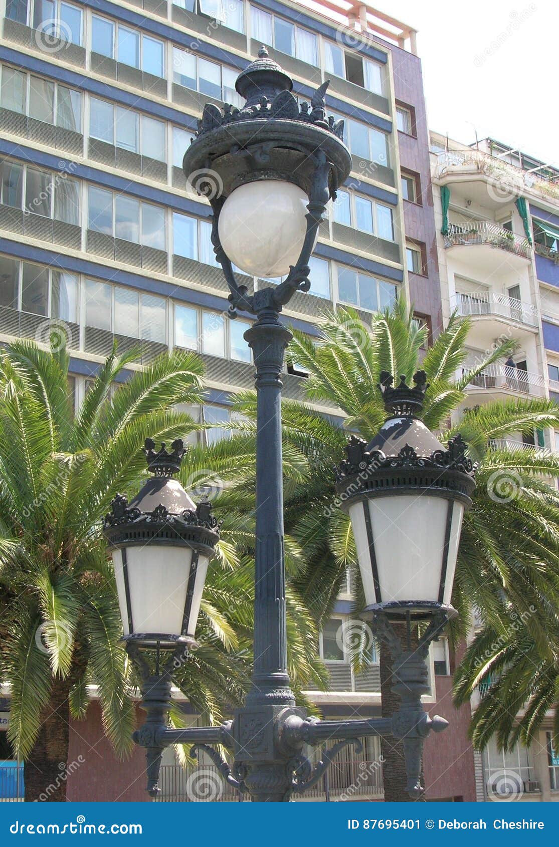 Lamp post stock image. Image of glass, sunny, barcelona - 87695401