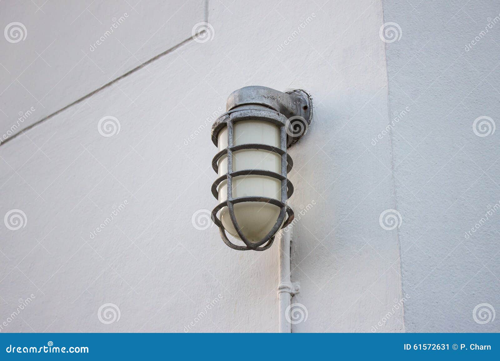 The Lamp post off on wall stock image. Image of glass - 61572631