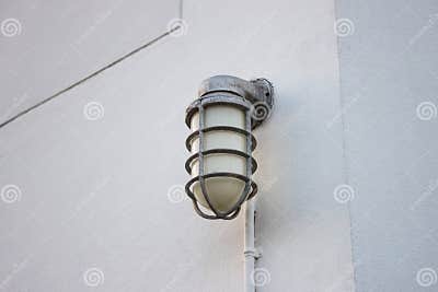 The Lamp post off on wall stock image. Image of glass - 61572631