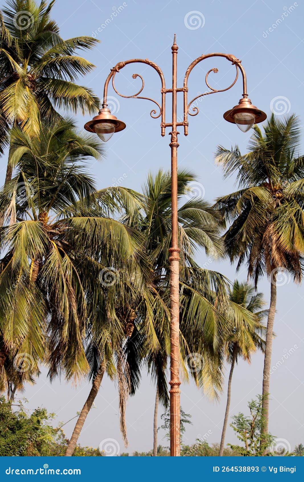 A Lamp Post on the Roadside, Badami Stock Image - Image of energy ...