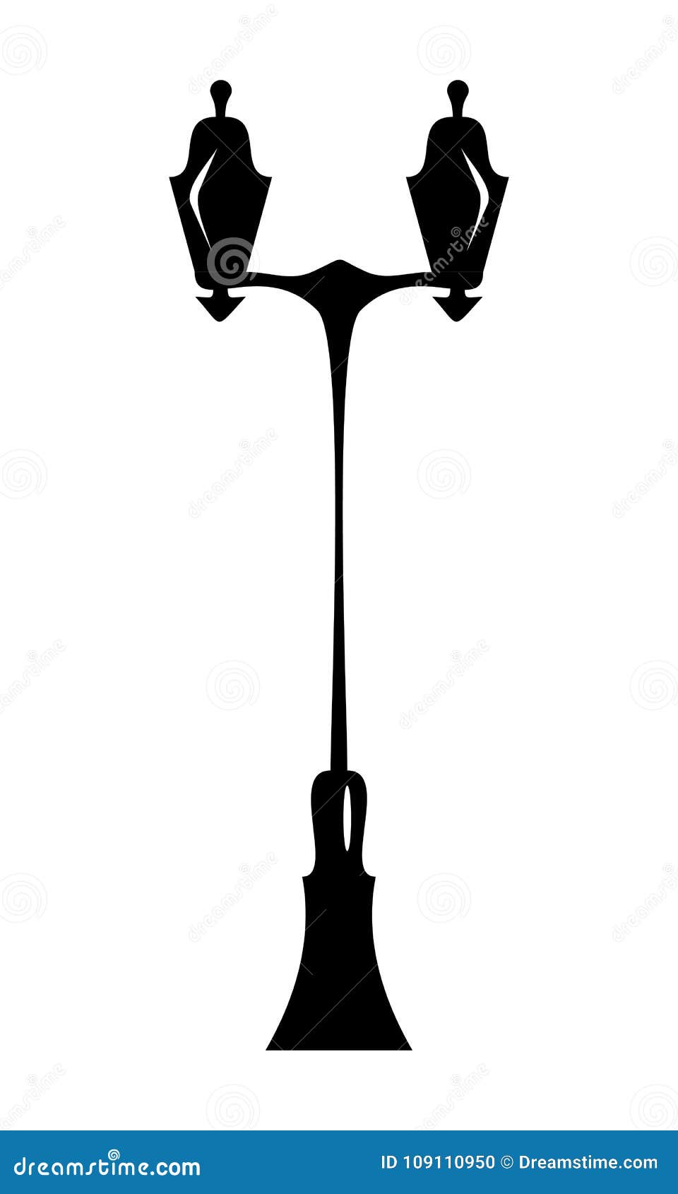 Lamp Post. Silhouette. Isolate on White. Vector Illustration. Stock ...