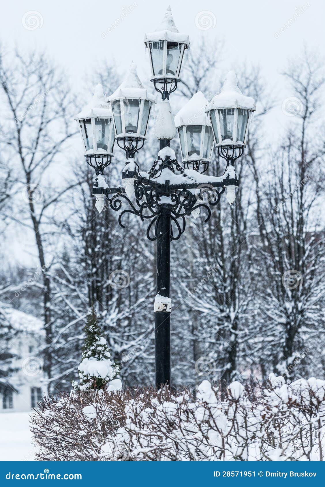 Lamp post in snow stock image. Image of seasonal, background - 28571951