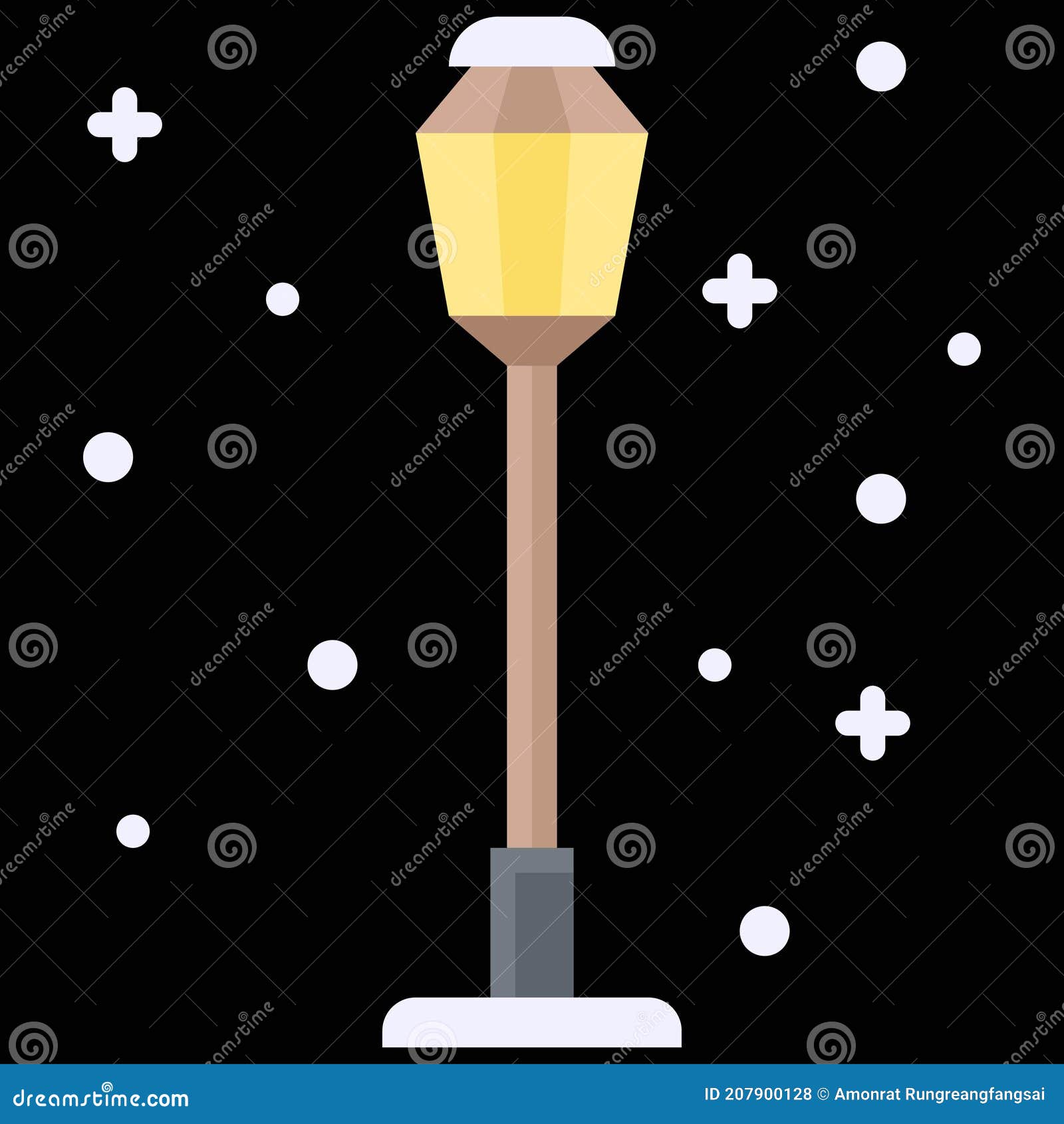 Lamp Post with Snow Icon, Winter City Related Vector Stock Vector ...