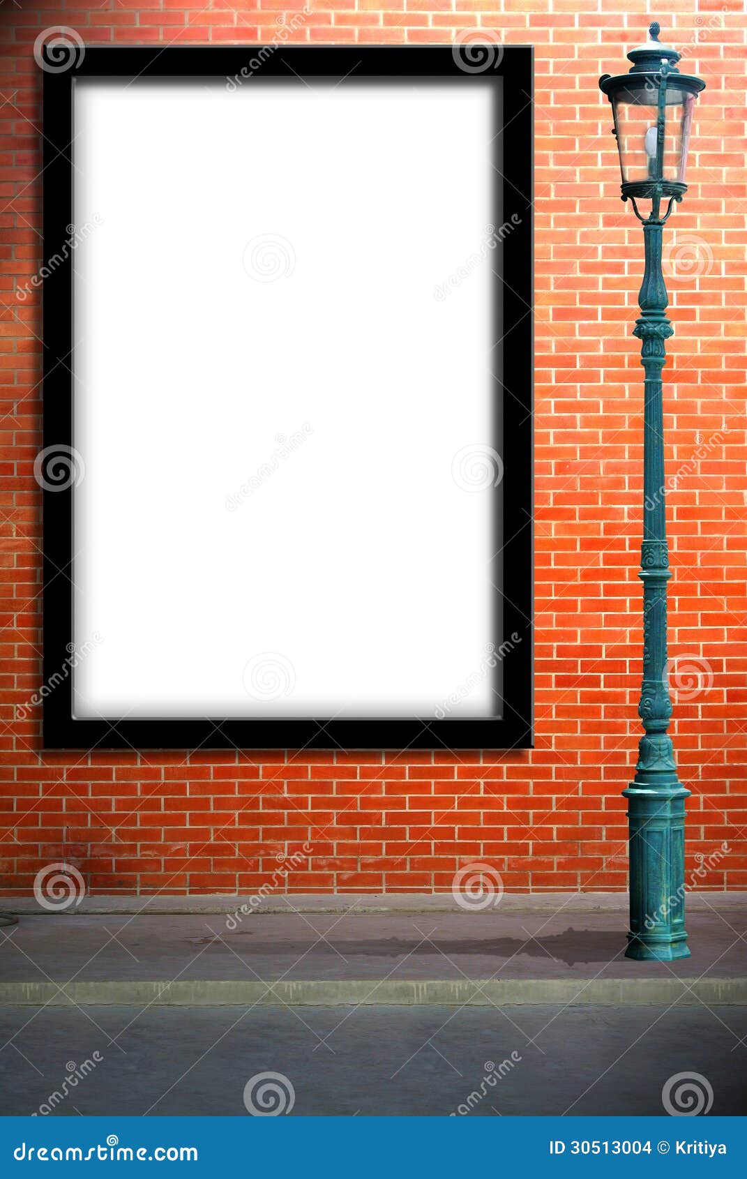 Lamp Post Street and Blank Billboard Stock Photo - Image of lamppost ...