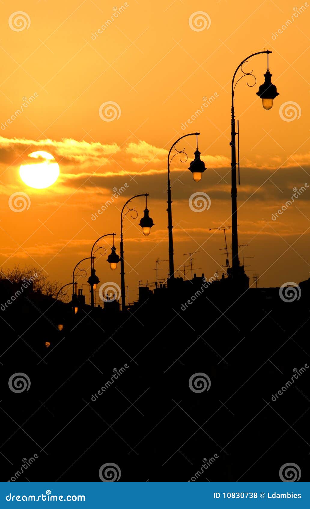 Lamp post at sunset stock photo. Image of shadow, lifestyle - 10830738