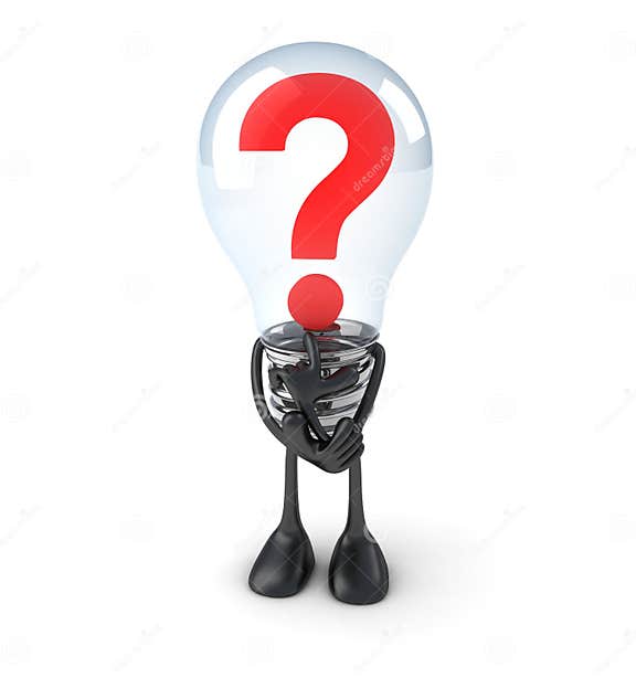 Lamp and question stock illustration. Illustration of think - 21822744
