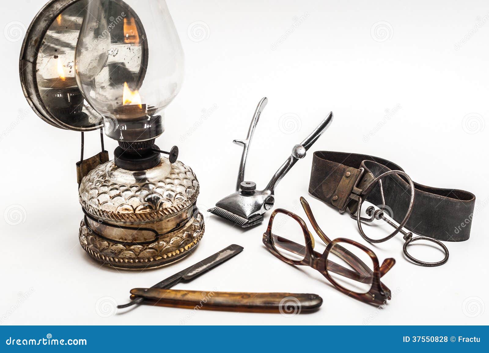 Lamp and razor stock photo. Image of beard, metal, barbershop - 37550828