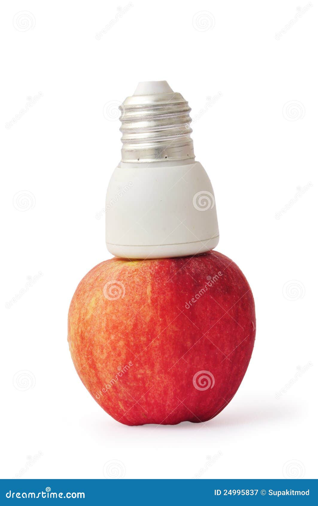Lamp with red apple stock image. Image of bulb, apple - 24995837