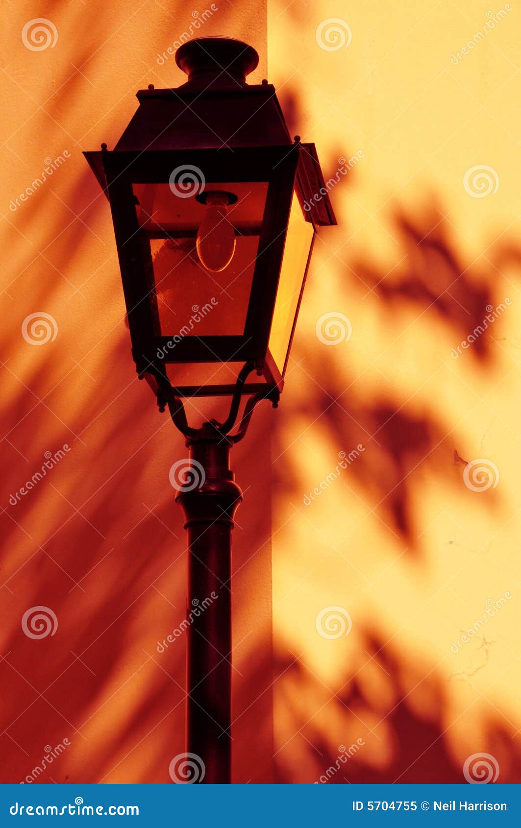 Lamp with Red shadows stock image. Image of harrison, stained - 5704755