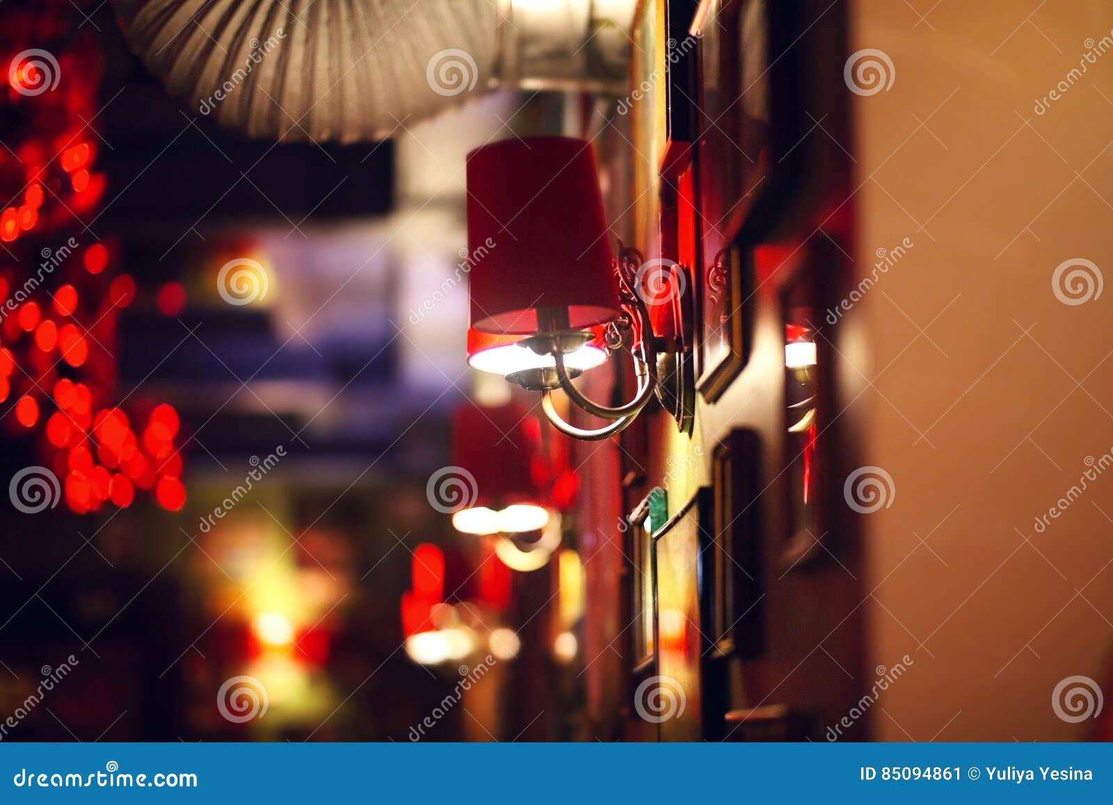 Lamp in Retro Style in the Cafe Stock Image - Image of equipment, hotel ...