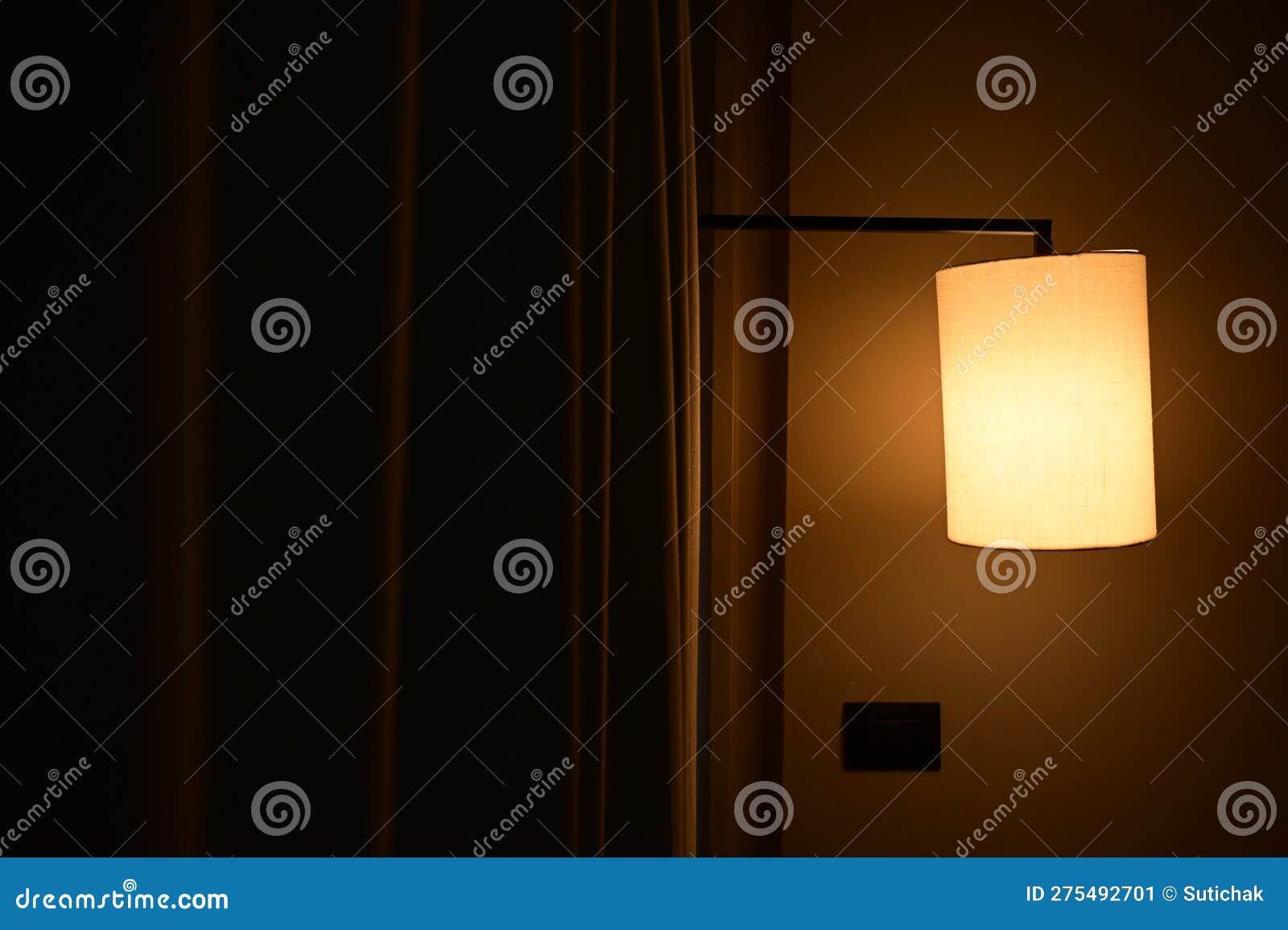 Close Up Lamp in the Room, Interior Design Stock Image - Image of dark ...