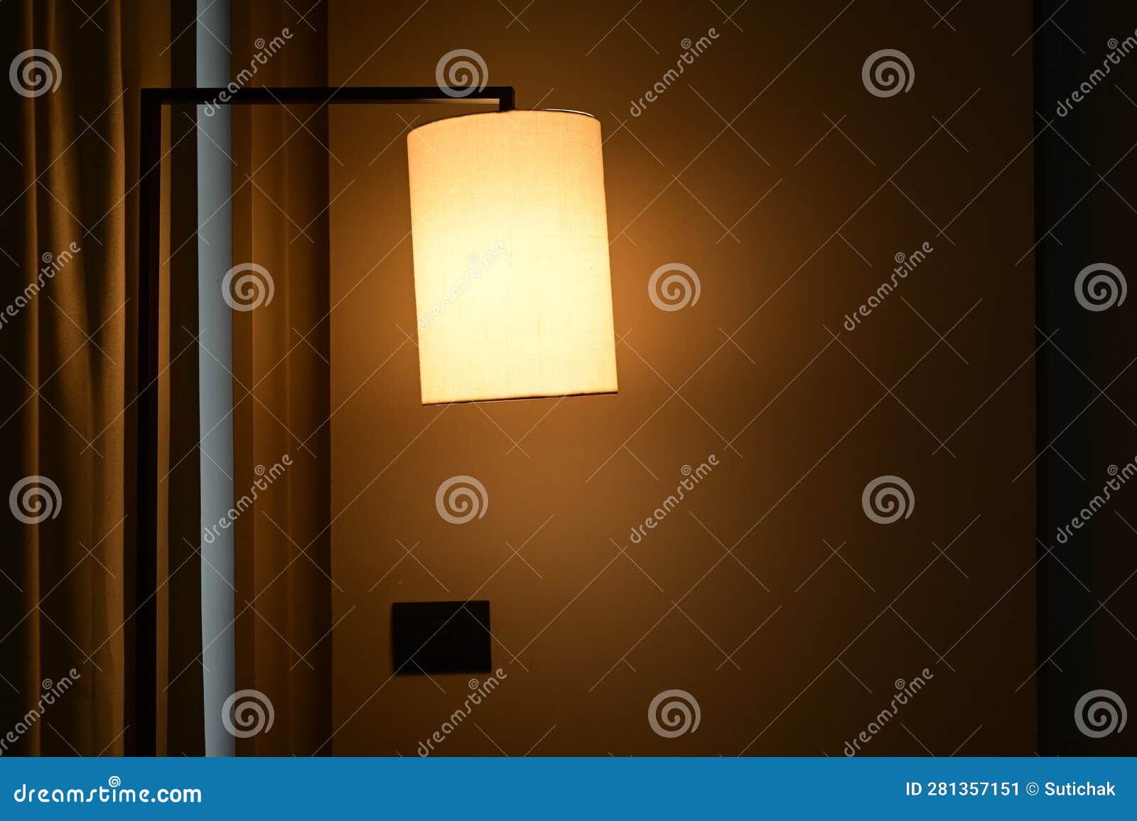 Close Up Warm Light of Lamp in the Room, Interior Design Stock Image ...