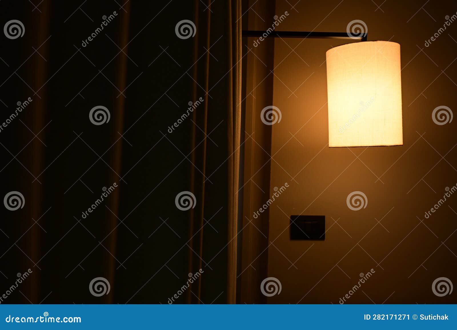 Warm Light of Lamp in the Room, Interior Design Stock Image - Image of ...