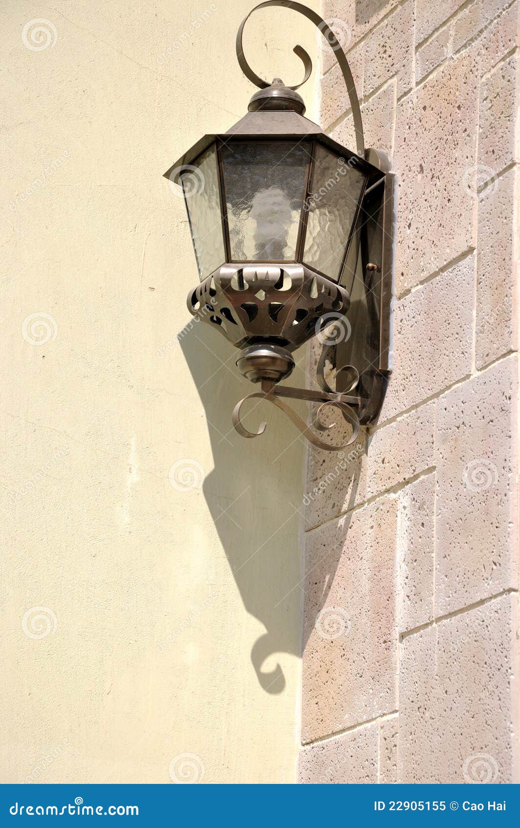 Lamp with shadow on wall stock image. Image of lighting - 22905155
