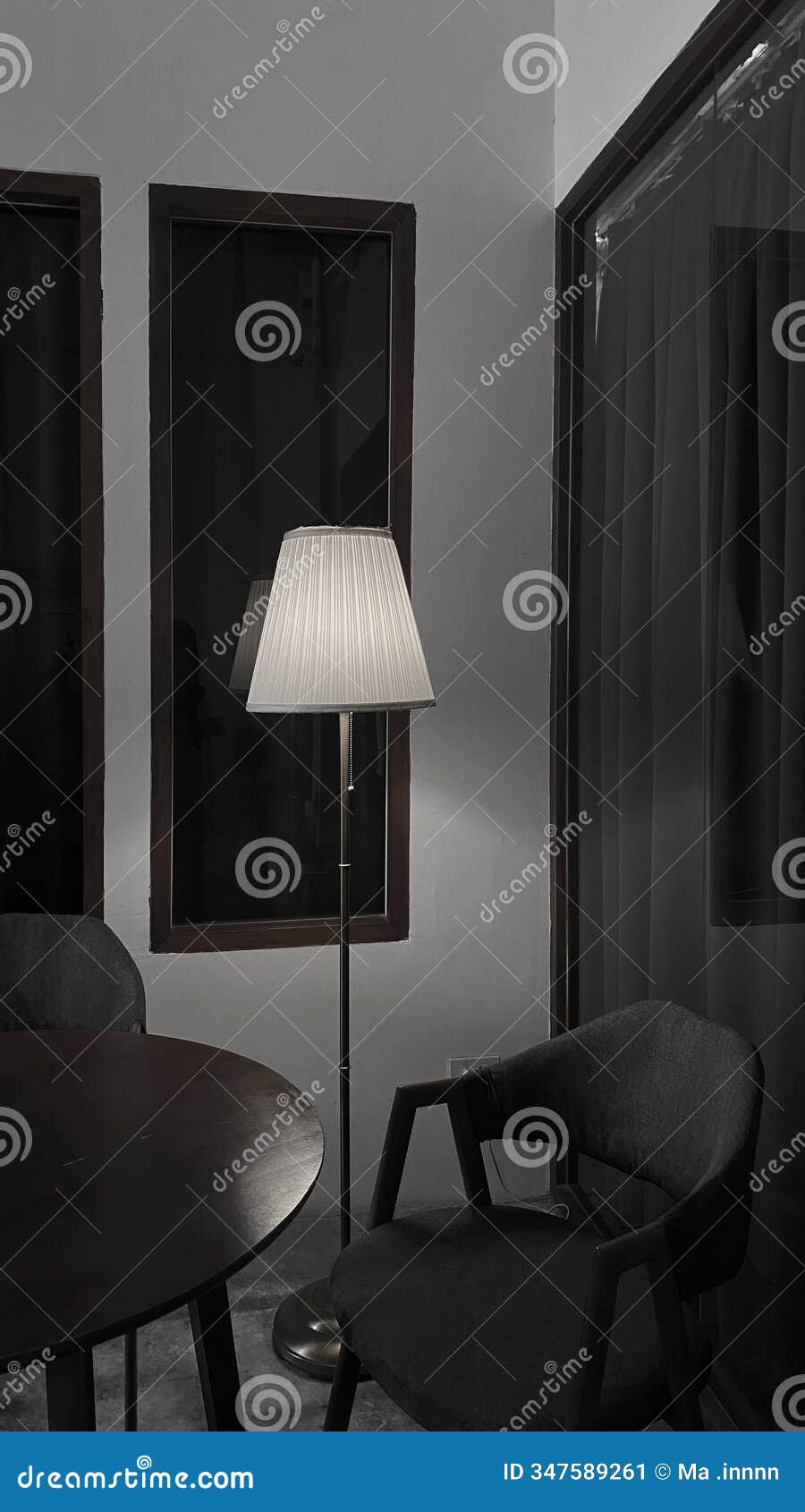 Lamp Shadow Wall Wood Room Table Design Stock Image - Image of wood ...