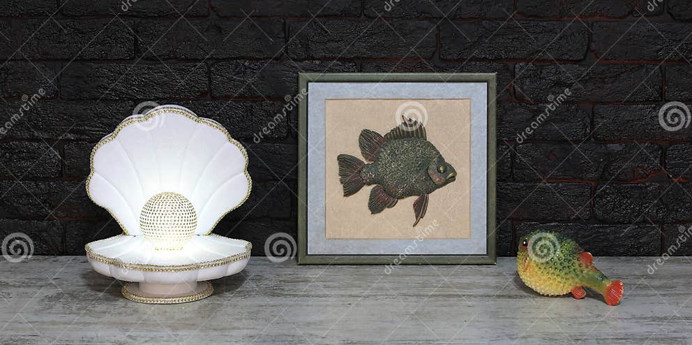 Lamp in the Shape of Seashell Stock Image - Image of electric ...