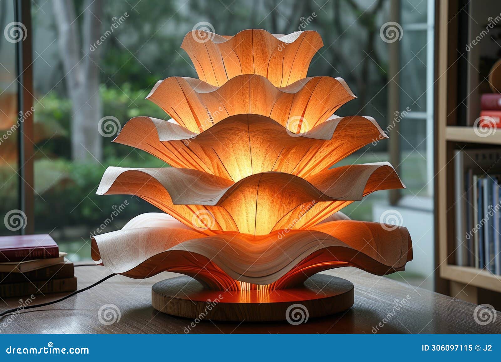 Lamp Shaped Like a Flower from Orange Paper Sheets Stock Image - Image ...