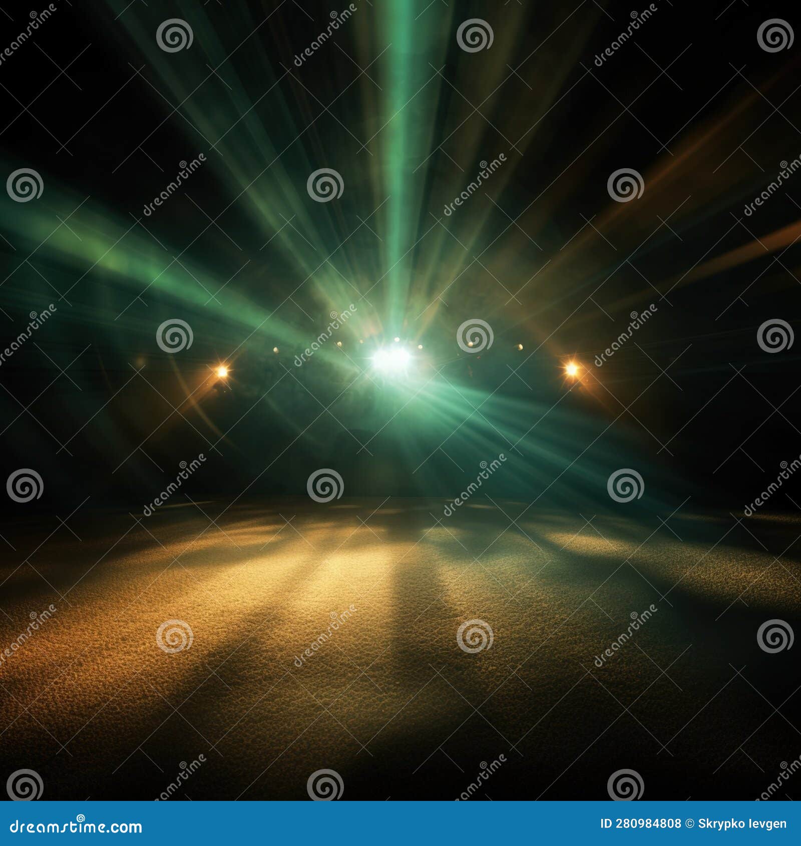 Lamp Shines with Light Glare Opposite Stock Illustration - Illustration ...