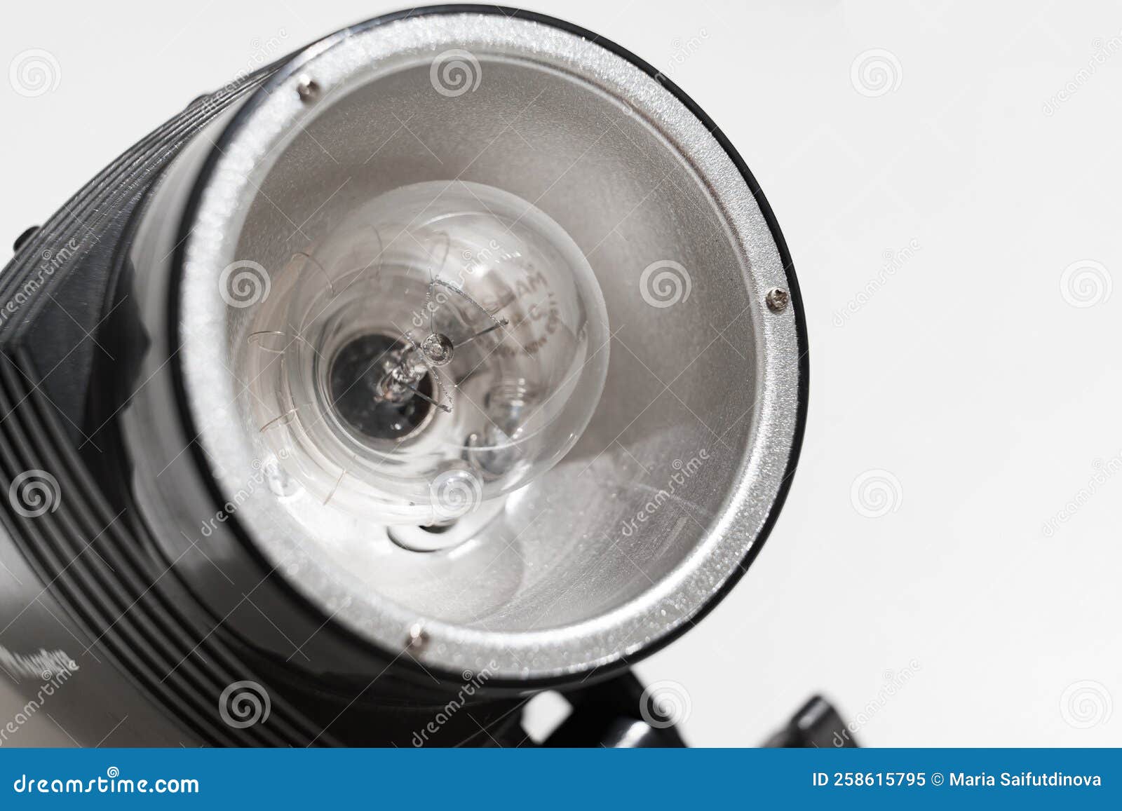 Lamp in the Studio Flash on a White Background. Stock Image - Image of ...