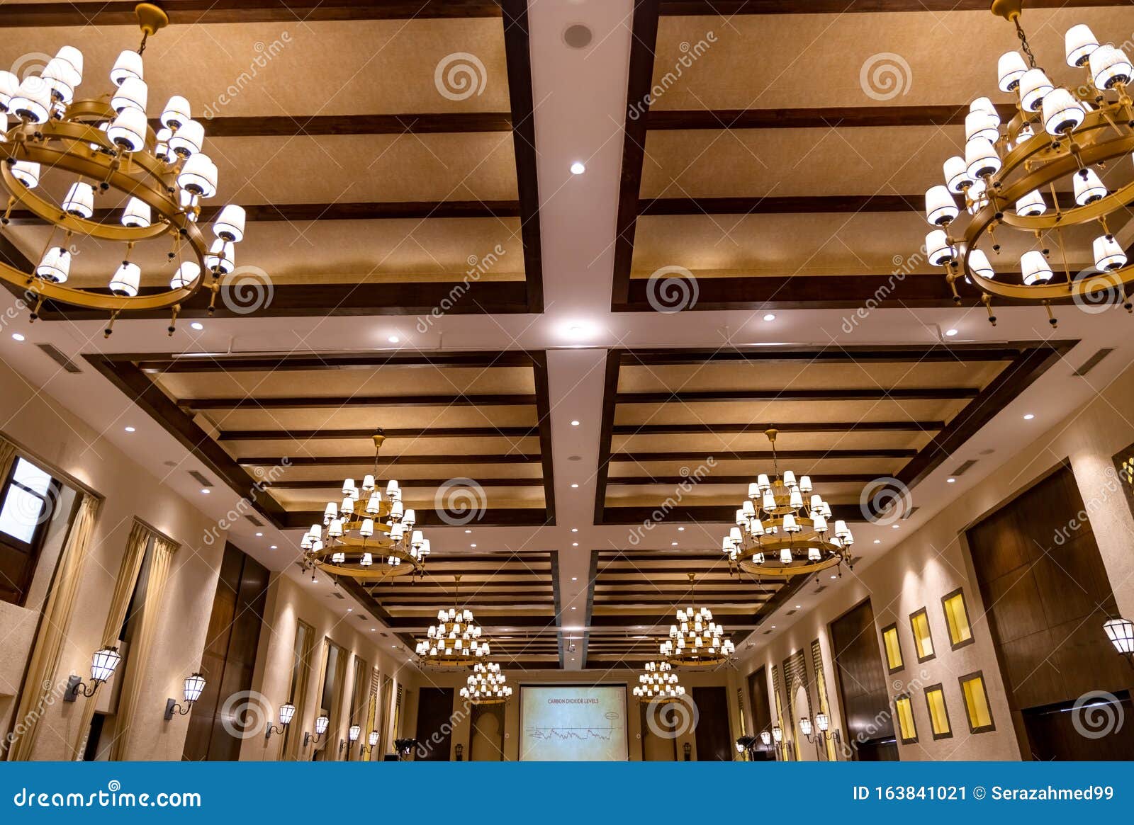 Lamp Style Chandelier Hanging by the Ceiling Inside House Stock Image ...