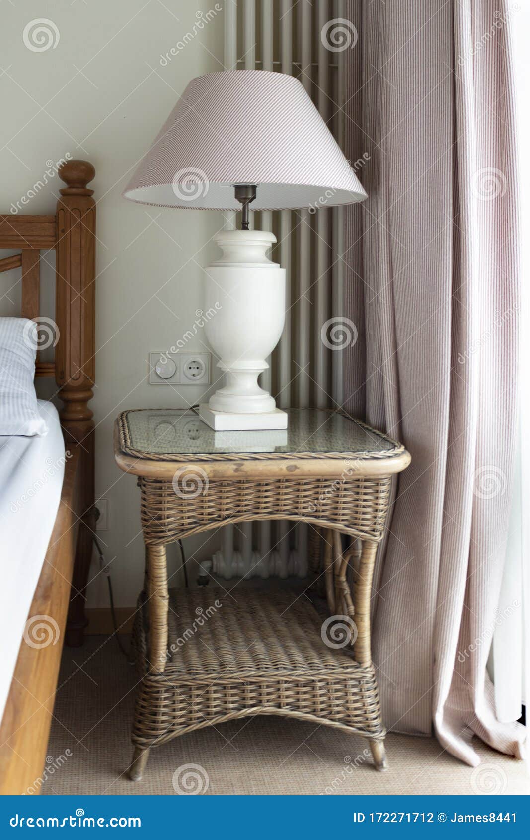 Lamp on the table. stock photo. Image of wood, furniture - 172271712