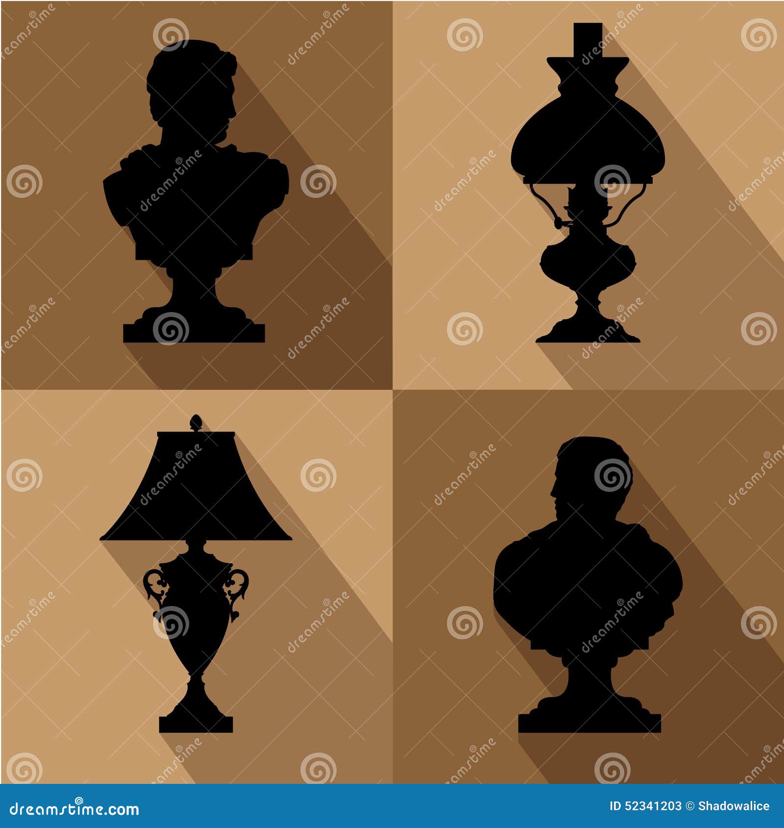Lamp and Trophy Icons Set Great for Any Use. Vector EPS10 Stock Vector ...