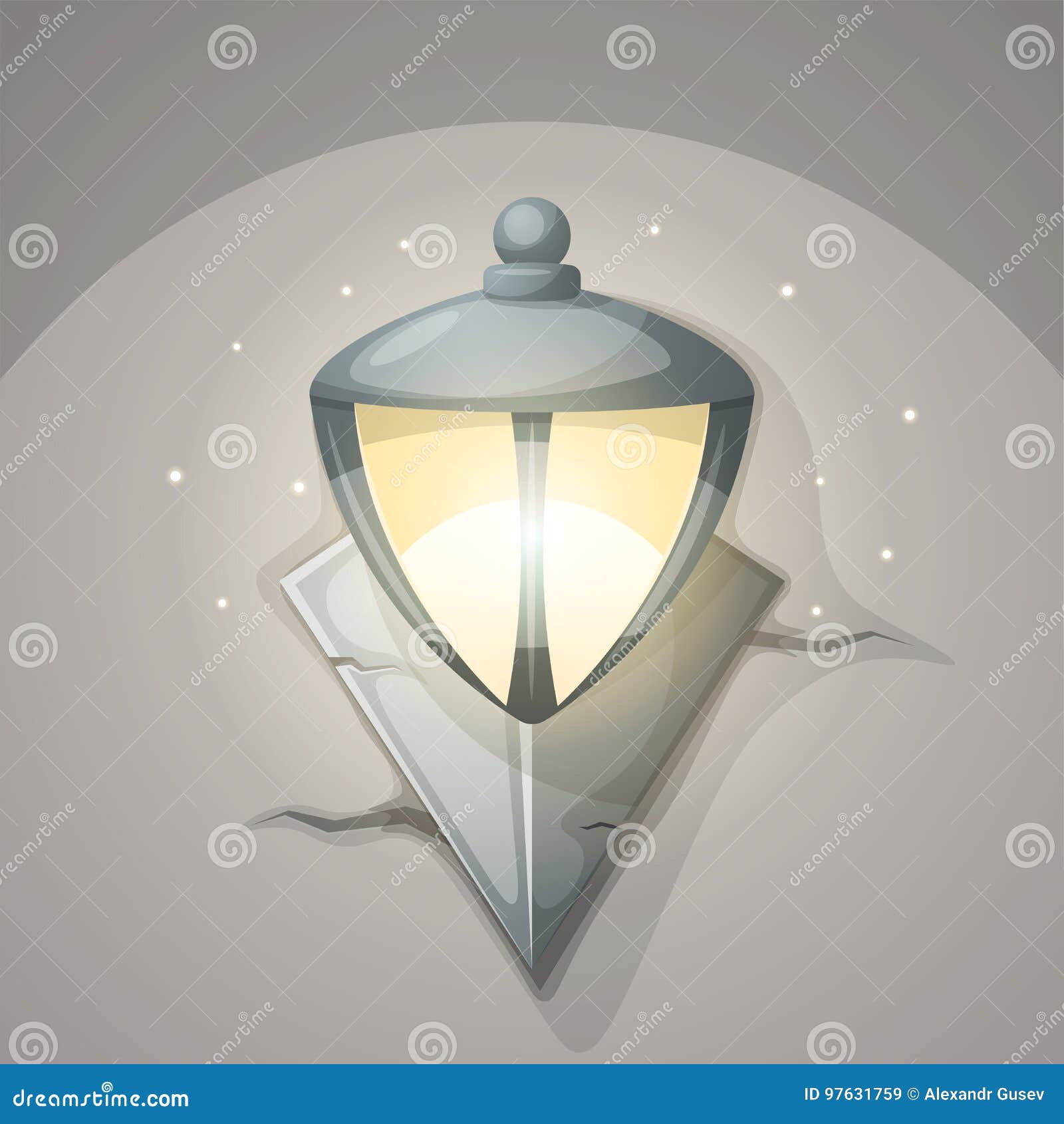 Lamp Wall Cartoon Illustration. Stock Vector - Illustration of elegant ...