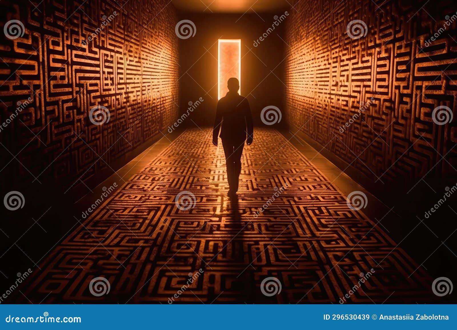 The Lampheaded Man As Guide through Maze, Showing the Path To the ...