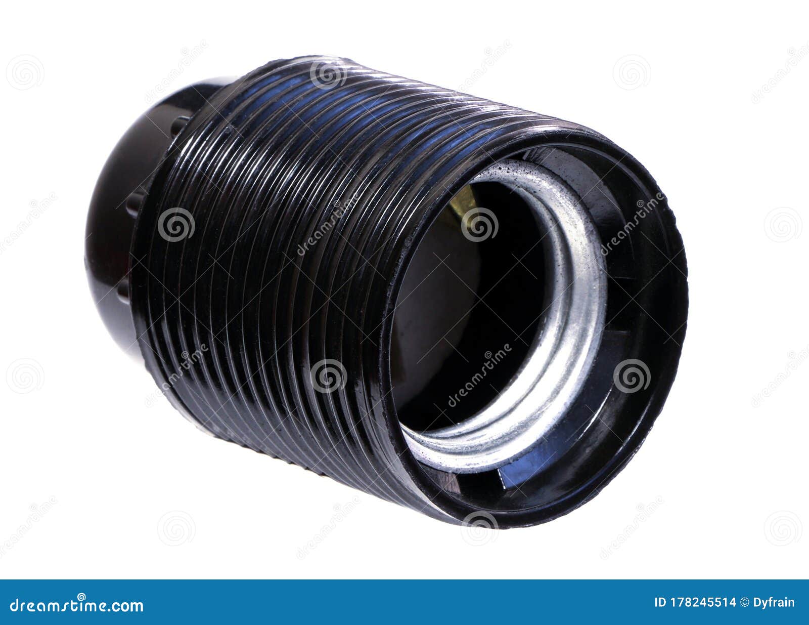 A Lampholder Black E27 Isolated on a White Background. Lamp Holder ...