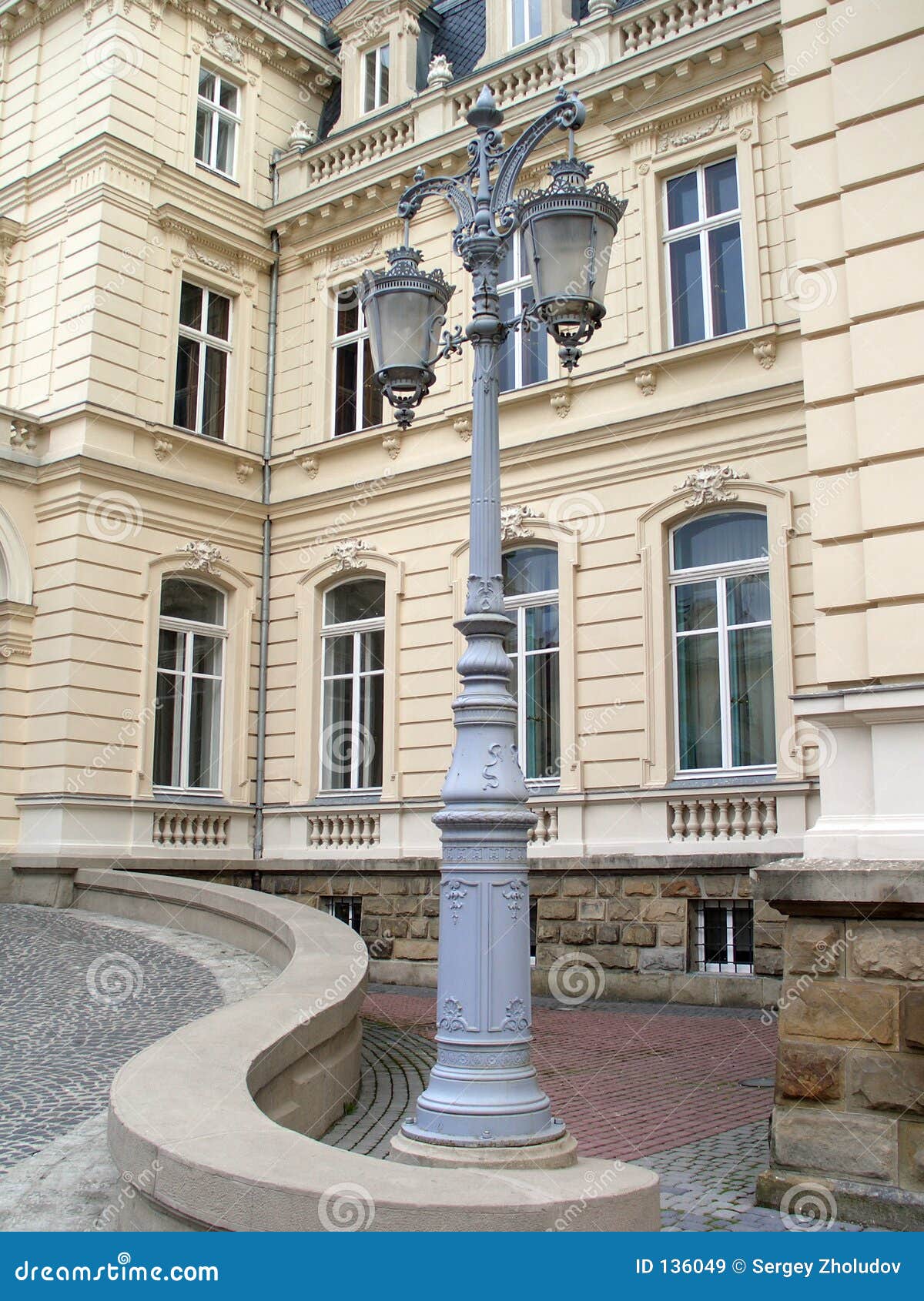 Lamppost stock image. Image of illumination, metal, double - 136049