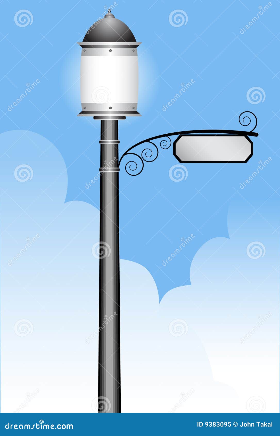 Lamppost stock vector. Illustration of antique, lantern - 9383095